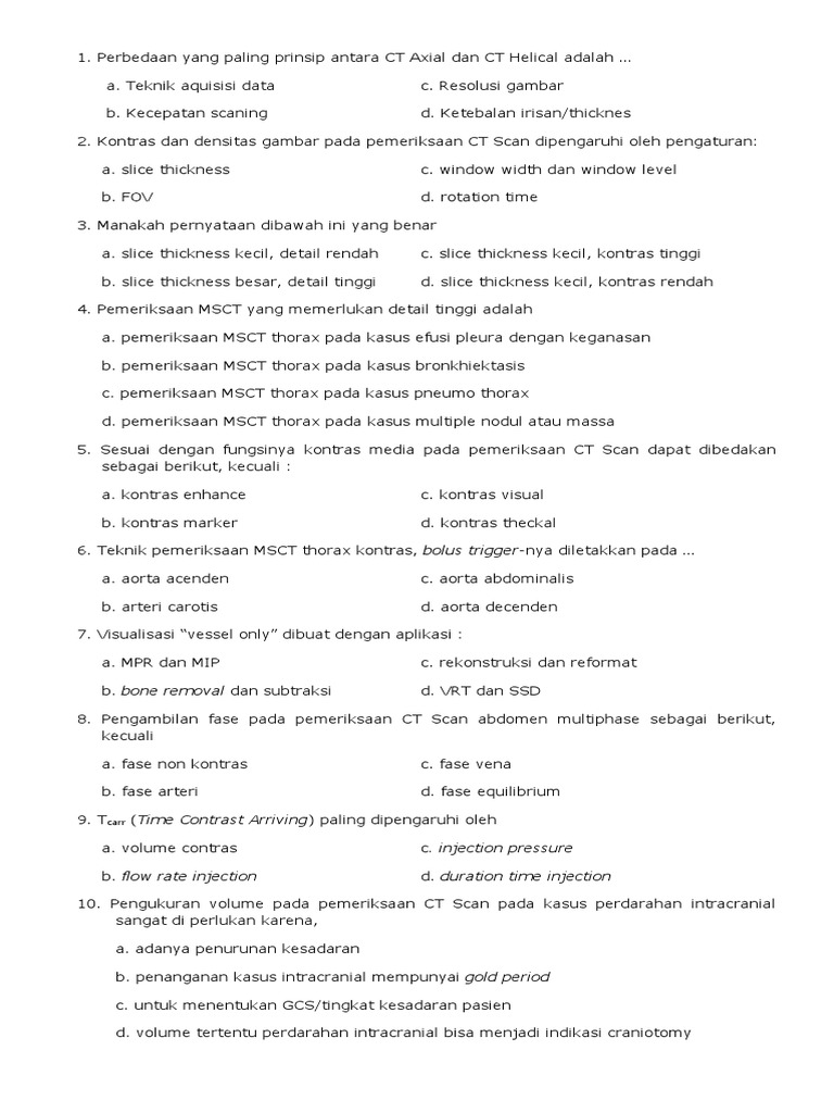 Soal CT Scan | PDF
