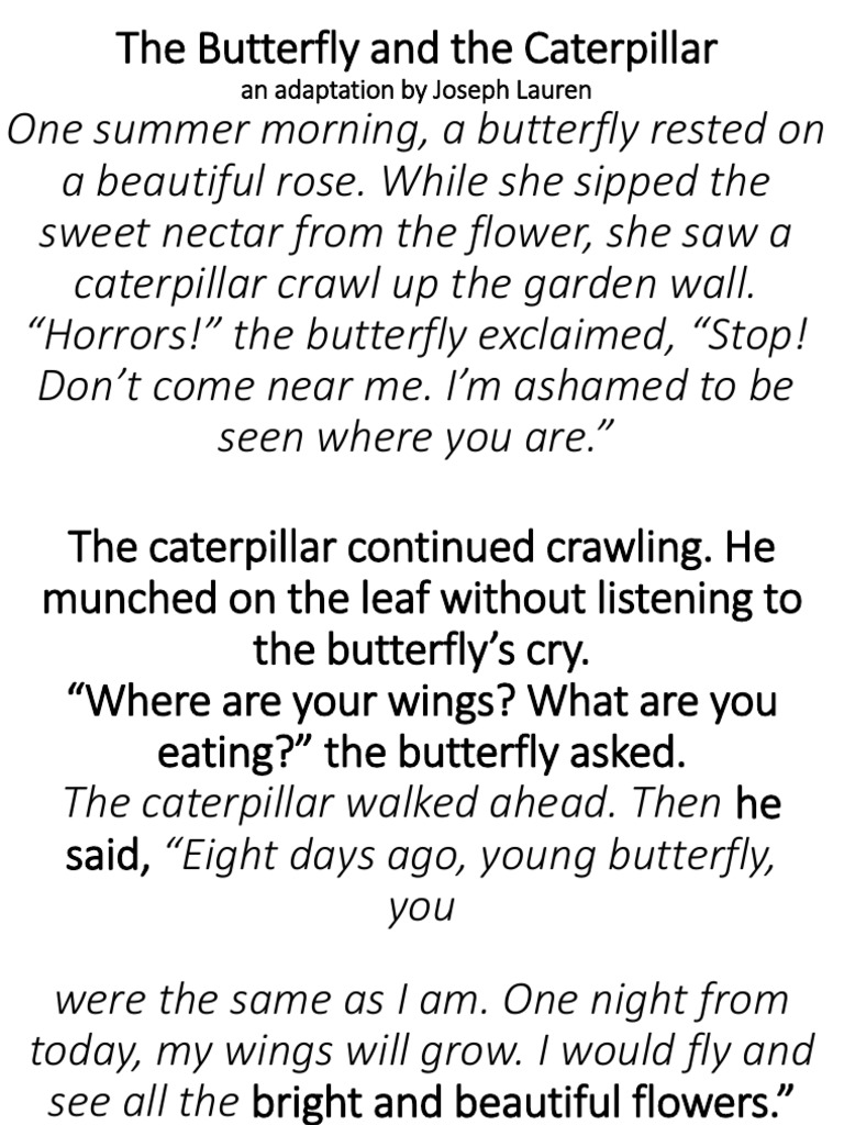Caterpillar and Butterfly Story Analysis | PDF