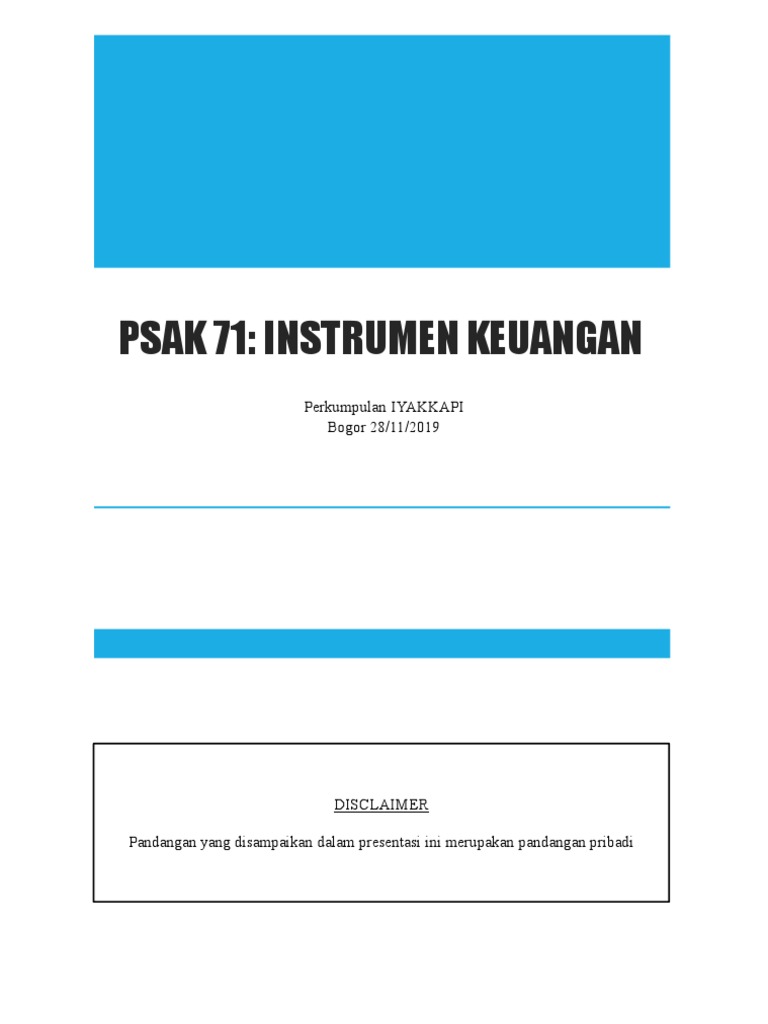 Pemahaman PSAK 71 Instrumen Keuangan | PDF