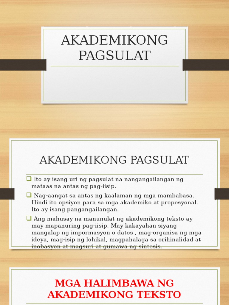 Akademikong Pagsulat | PDF