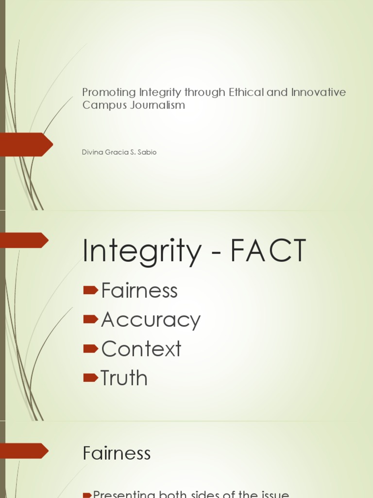 Promoting Integrity through Ethical Campus Journalism | PDF ...