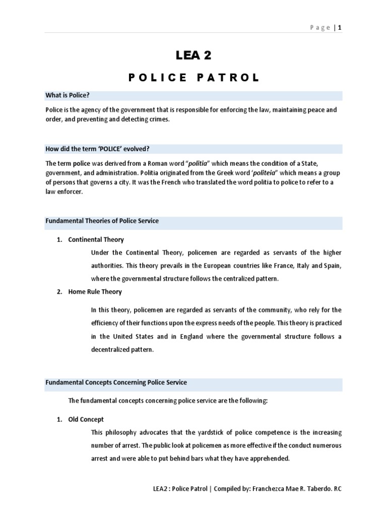Police Patrol: The Backbone of Law Enforcement | PDF | Police Officer ...