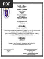 Sample Template For Grade 10 Certificate of Completion | PDF