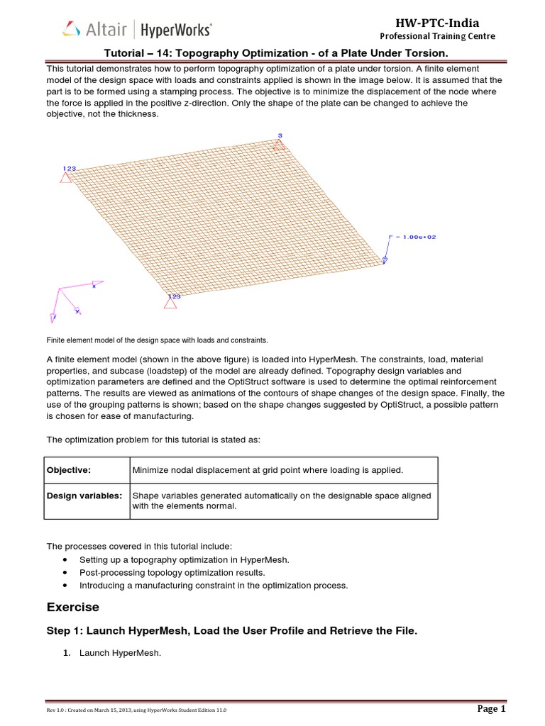 Topography Optimization Tutorial for Plates | PDF | Mathematical ...