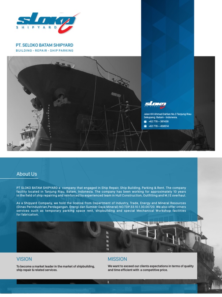 Batam Shipyard: Building & Repair Services | PDF | Water Transport ...
