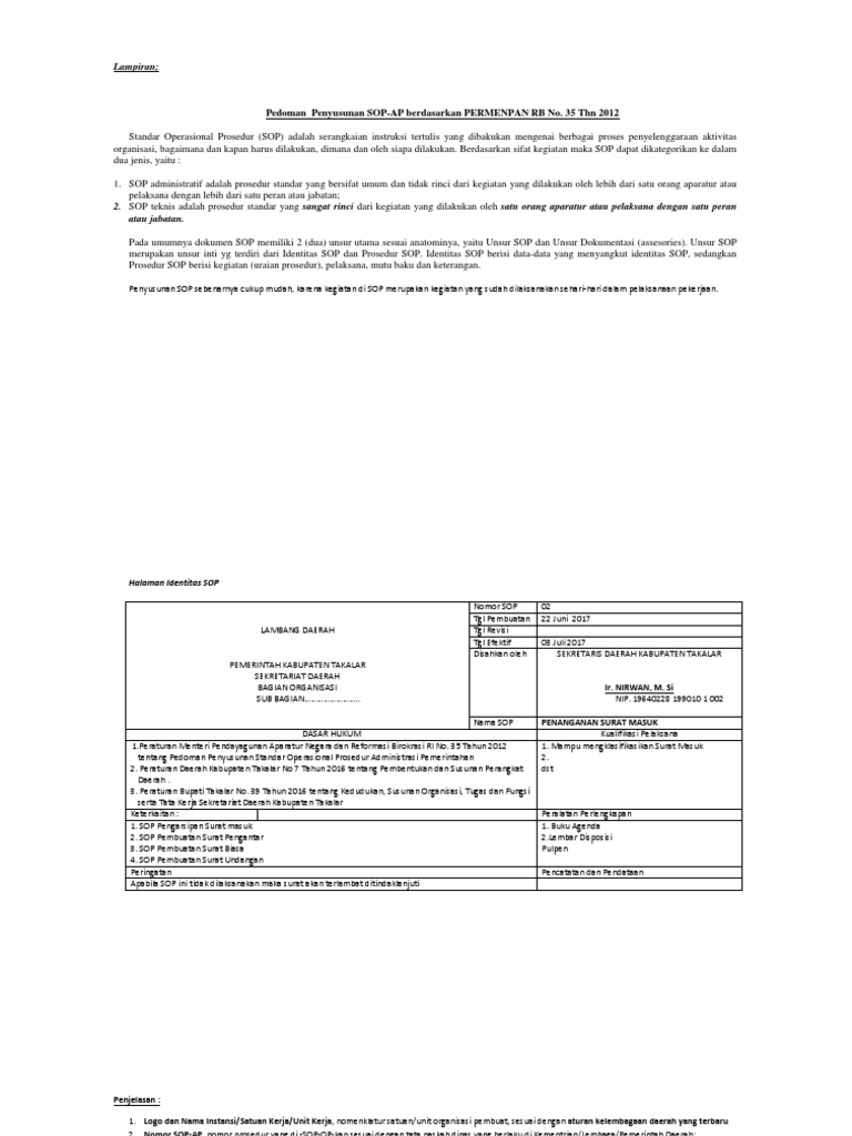 Format SOP AP | PDF