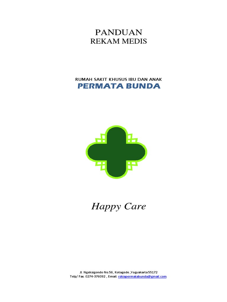Format Cover Panduan Rekam Medis | PDF