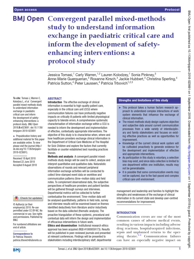Convergent Parallel Mixed-Methods Study To Underst | PDF | Qualitative ...