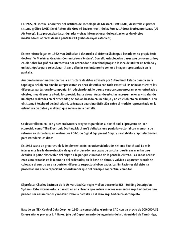 Primeros Software CAD 2D Y 3D | PDF | Monitor de computadora | Informática