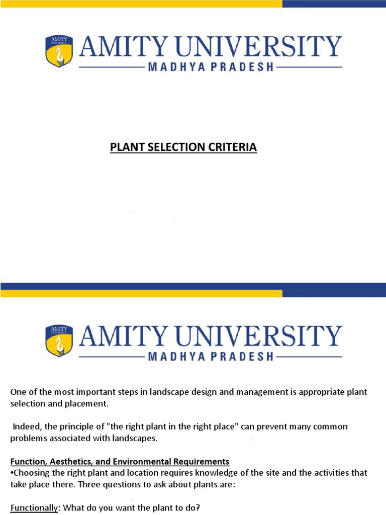 Plant Selection Criteria | Download Free PDF | Soil | Irrigation