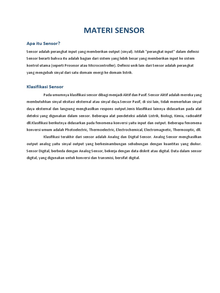 Materi Sensor | PDF