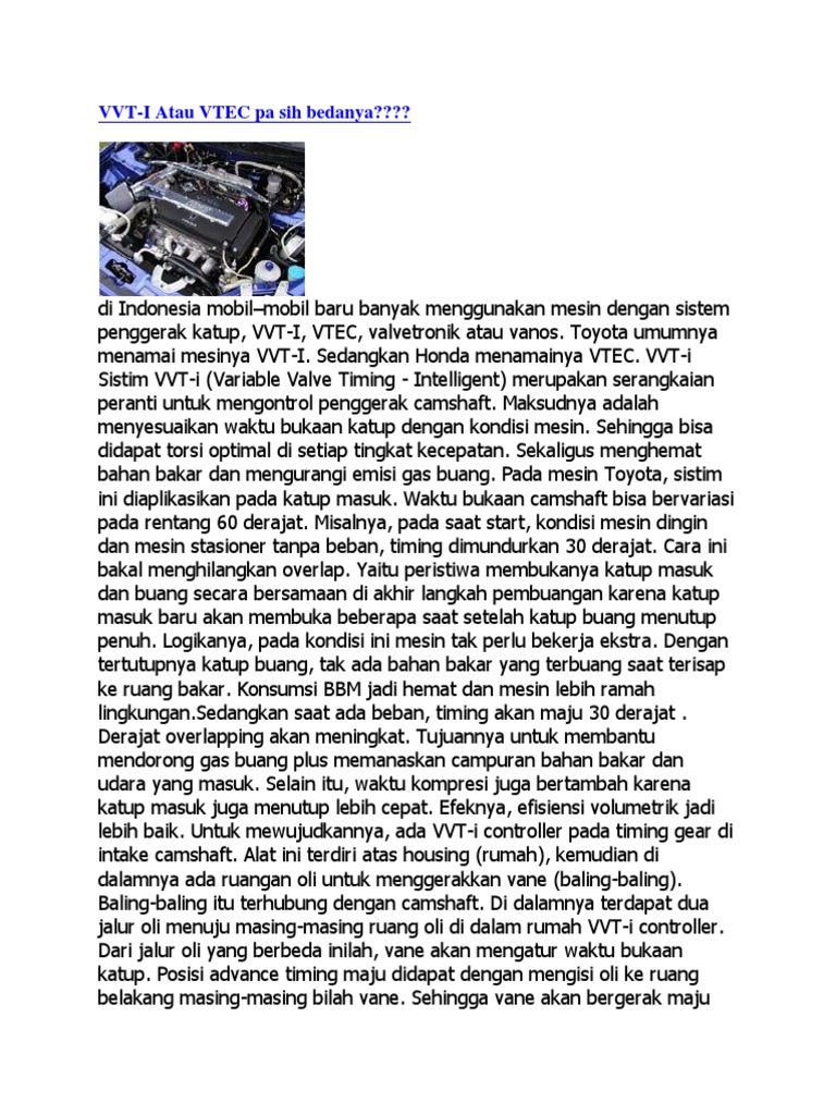 Vvt-I Vtec | PDF