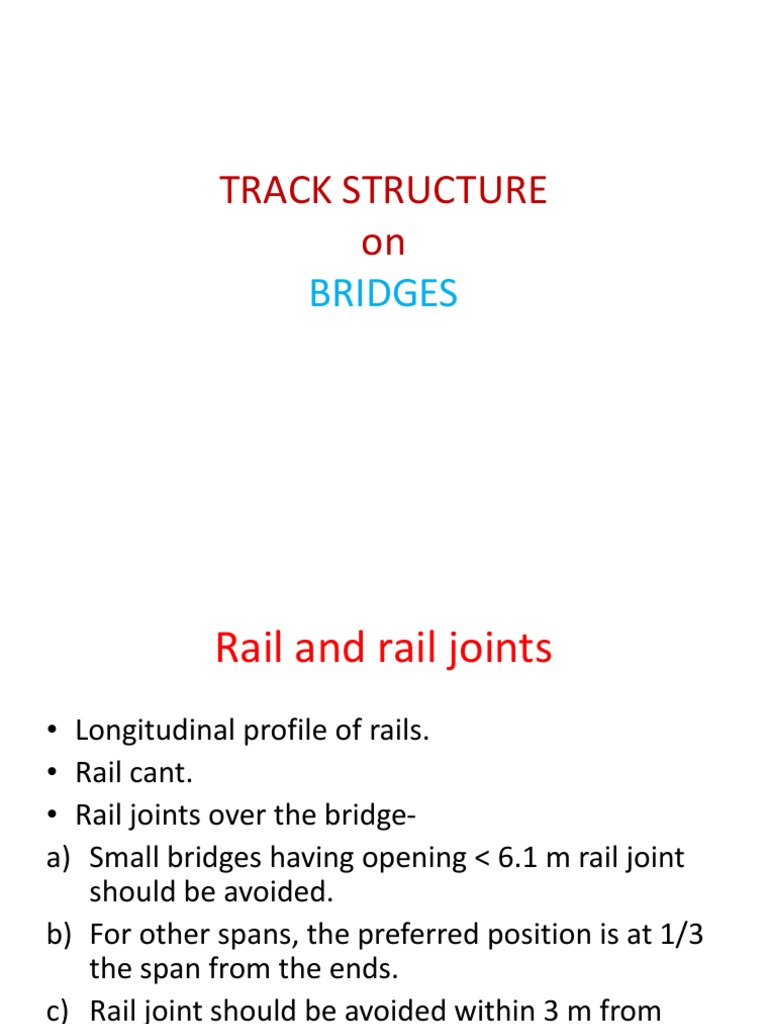 Track Structure and Design Considerations for Railway Bridges | PDF ...