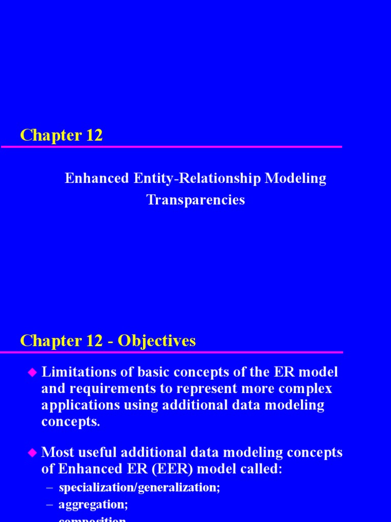 Chapter12 - Enhanced ER Modeling | PDF | Inheritance (Object Oriented Programming) | Data Model