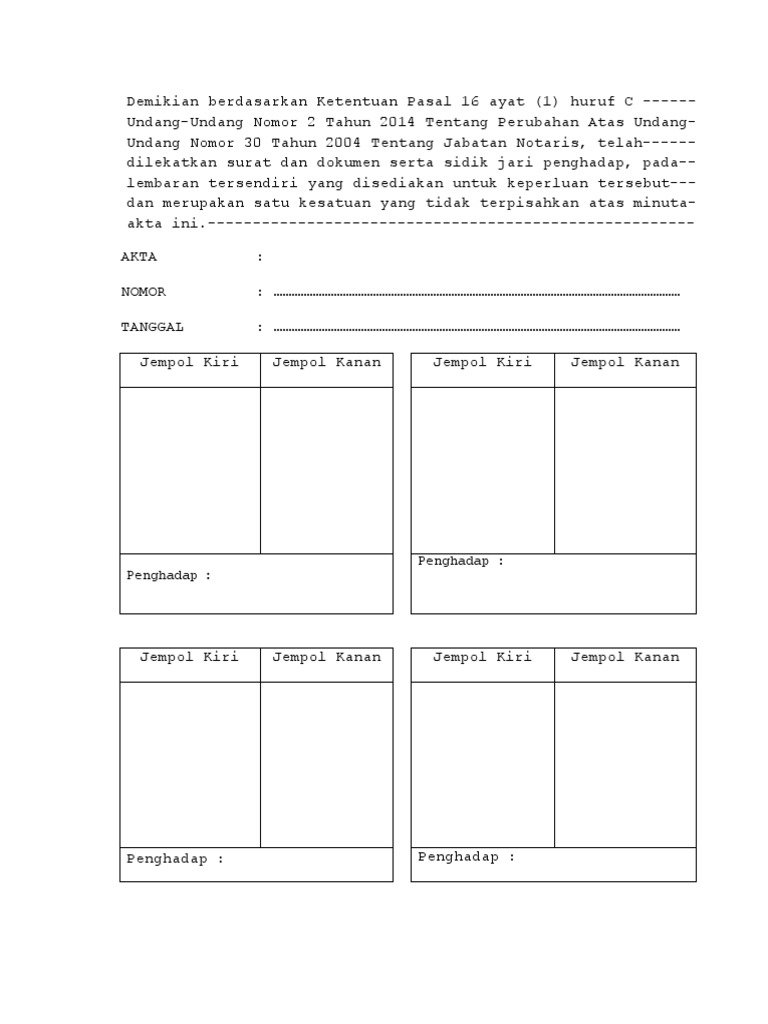Formulir Cap Jempol | PDF