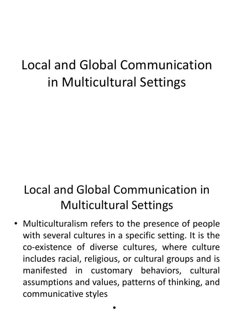 Local and Global Communication Insights | PDF | Community | Communication