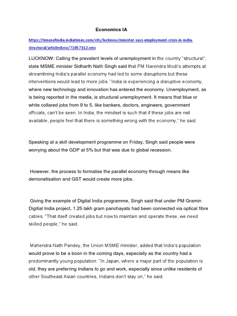 Economics IA For Macroeconomics | PDF | Unemployment | Social Science