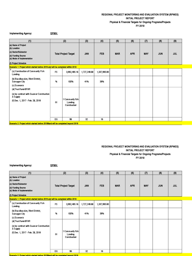 Sample RPMES FORM 1 | PDF | Business
