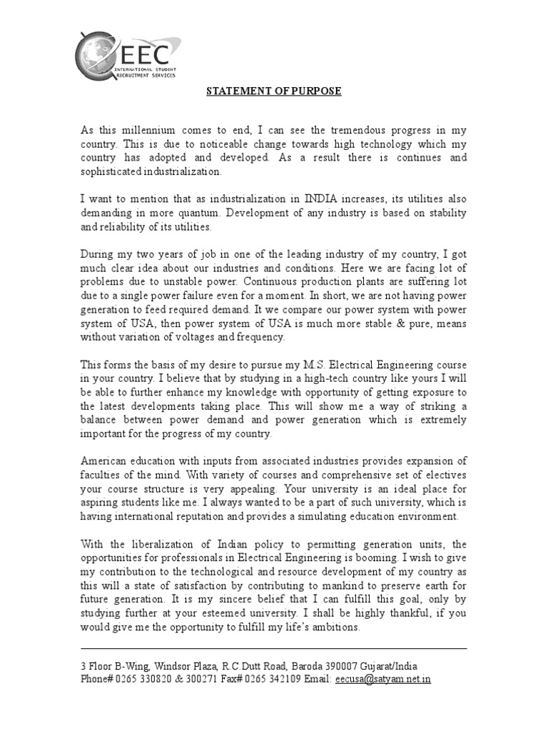 SOP For MS Software Engineering. | PDF | Mail | Graduate Record ...