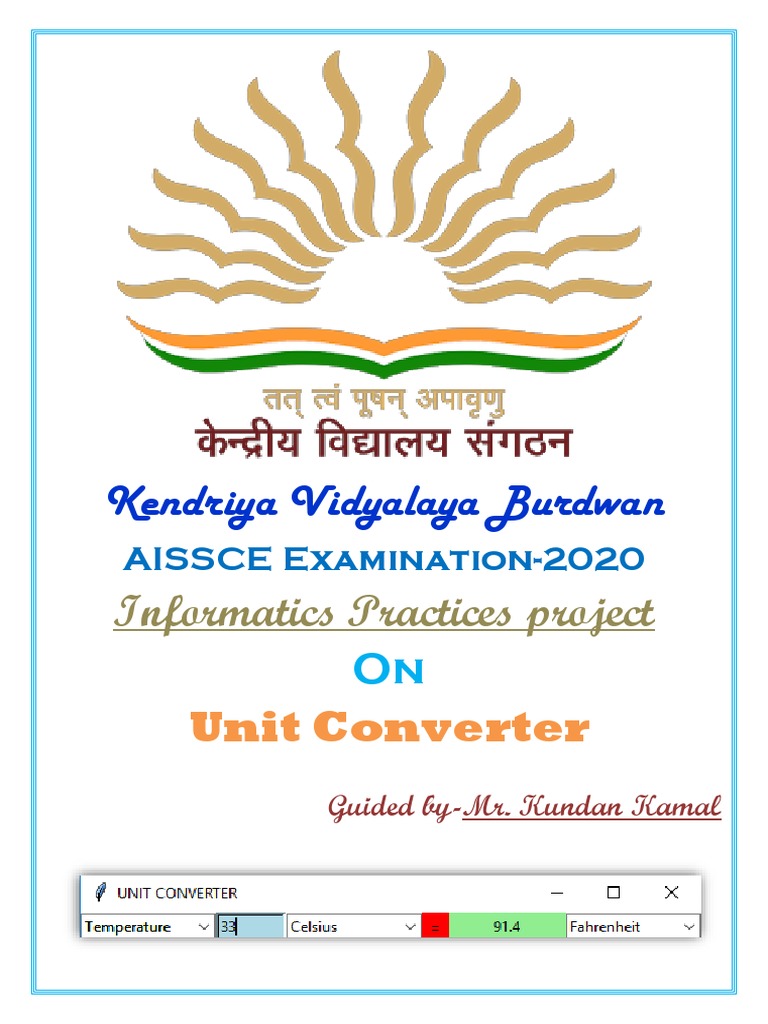 IP Project in Python Unit Calculator | PDF | Python (Programming Language) | Source Code