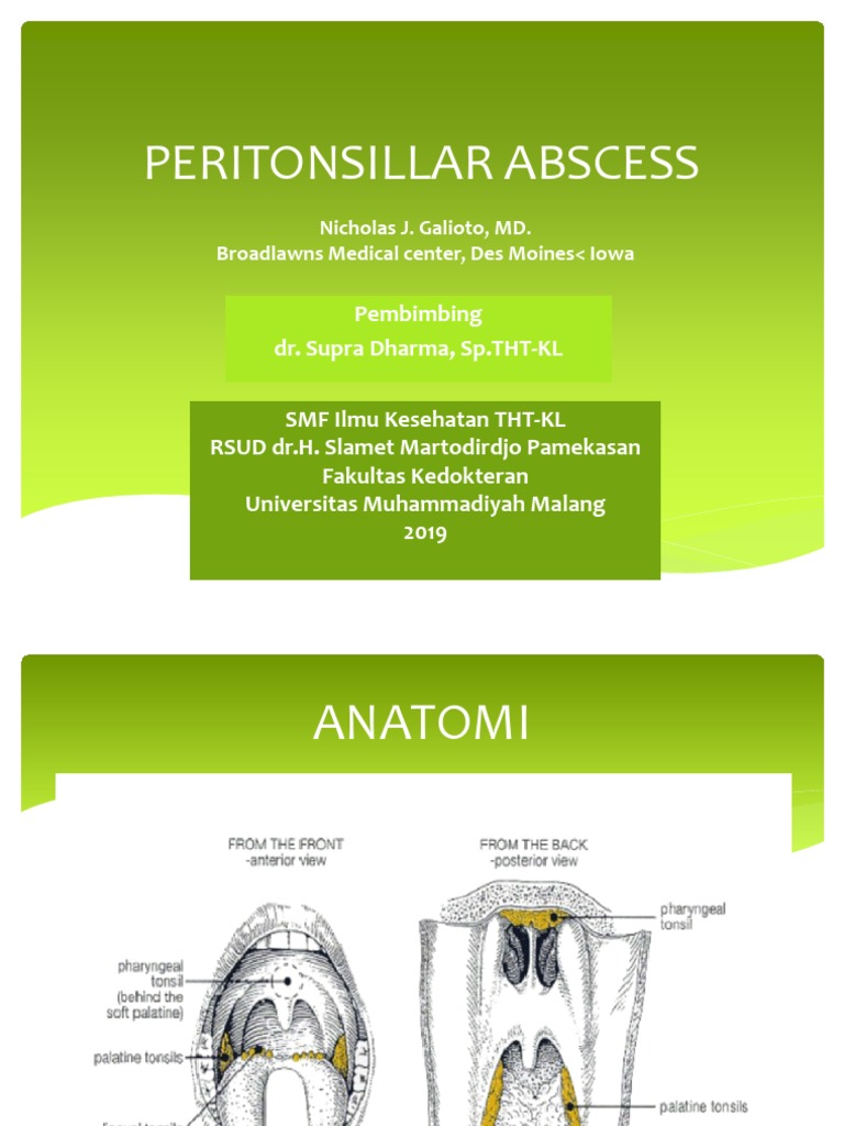 PERITONSILLAR ABSCESS Belum Matang | PDF