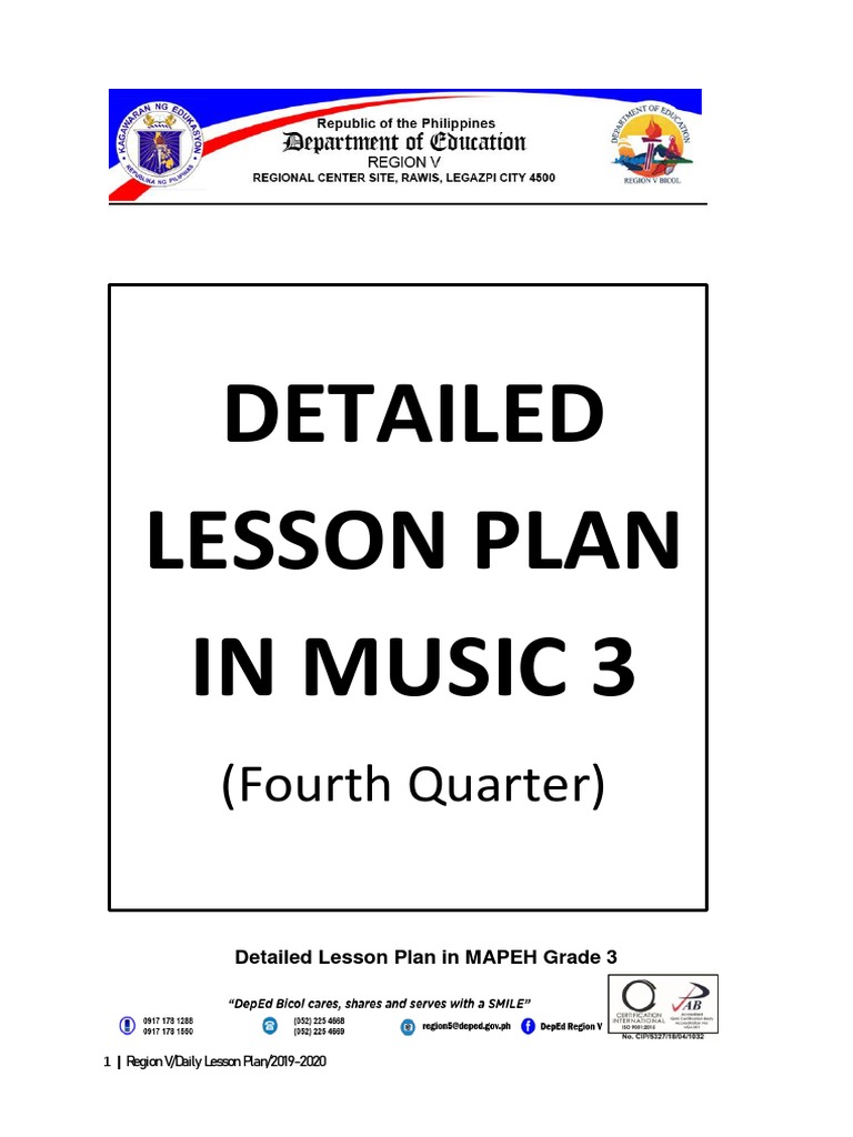 Grade 3 (MUSIC 4th Quarter) | PDF | Lesson Plan | Tempo