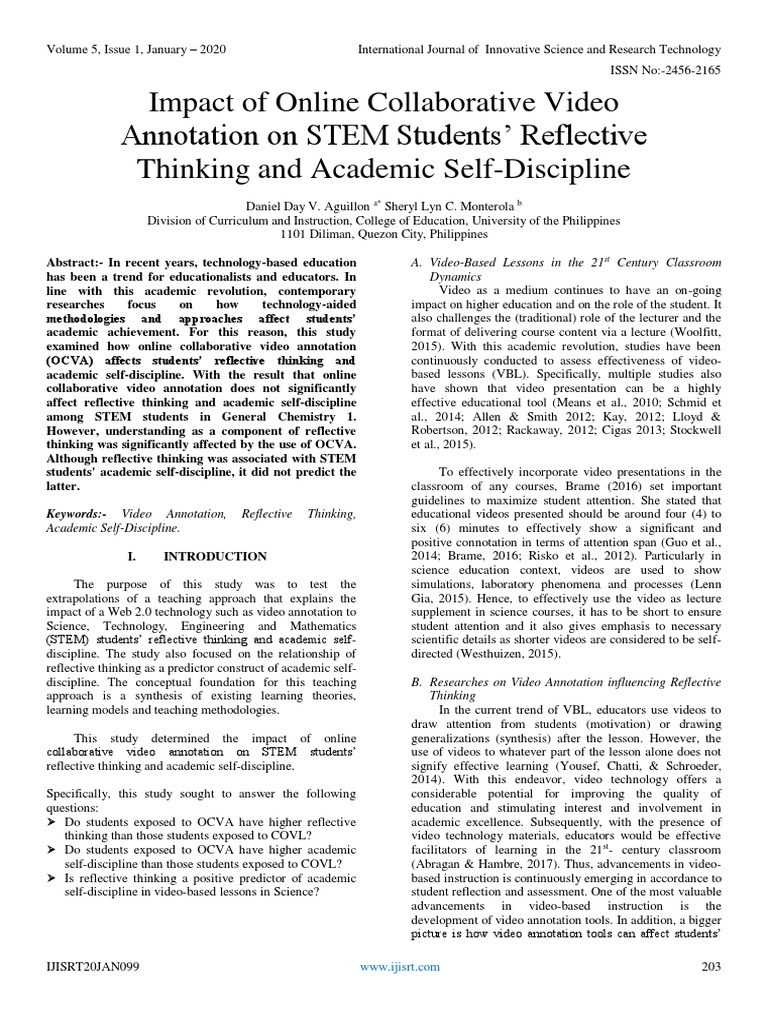 Impact of Online Collaborative Video Annotation On STEM Students ...