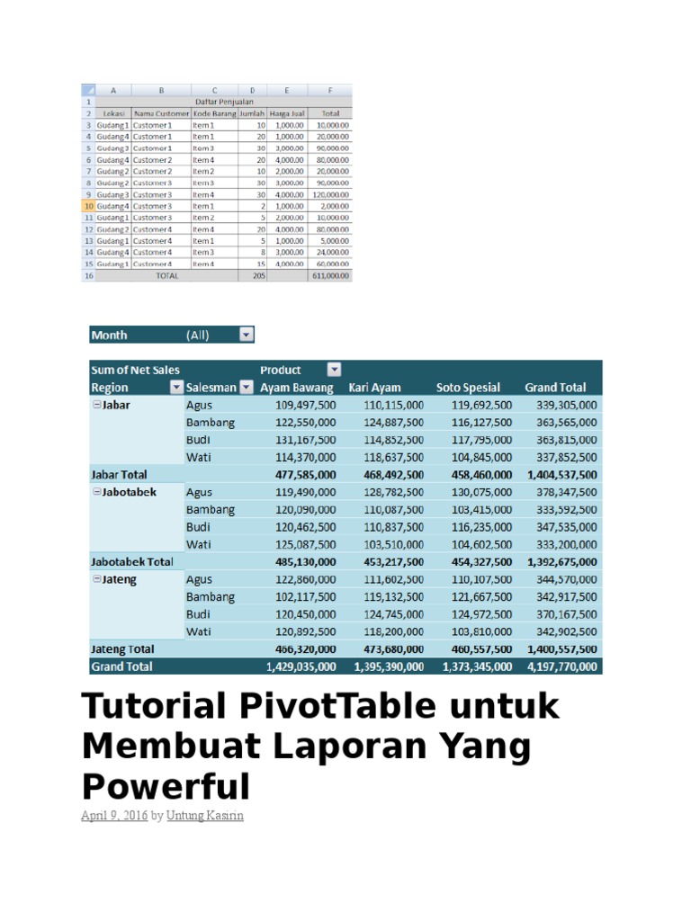 Tutorial PivotTable | PDF