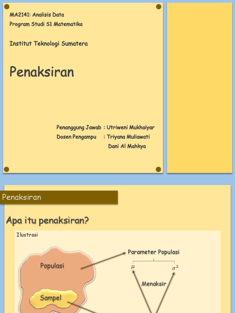 2018 - ITERA - Analisis Data - Penaksiran | PDF