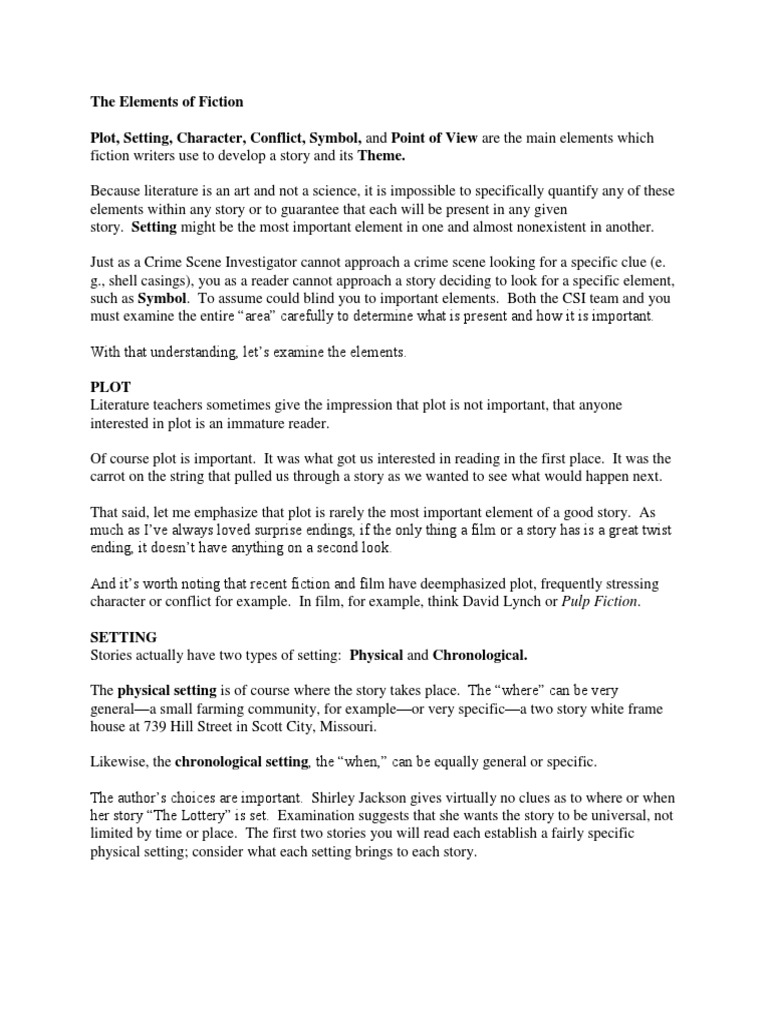 The Elements of Fiction | PDF | Narration | Narrative