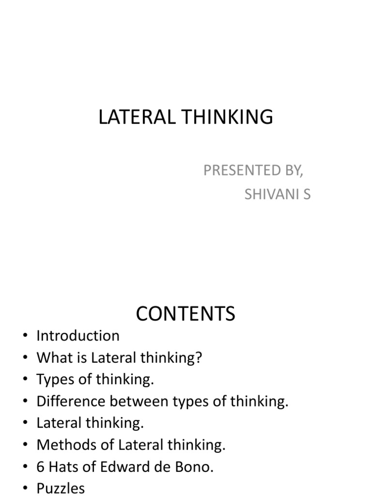 Lateral Thinking Main | PDF | Psychological Concepts | Epistemology