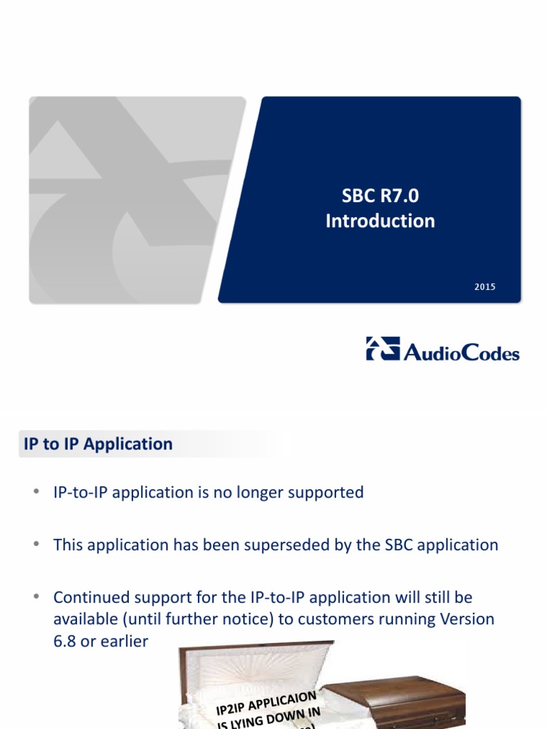 AudioCodes Session Border Controller (SBC) R7.0 Introduction ...