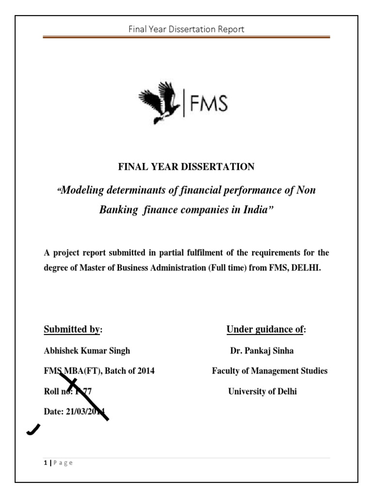 Final Year Dissertation Report FMS MBA F | PDF | Multicollinearity ...