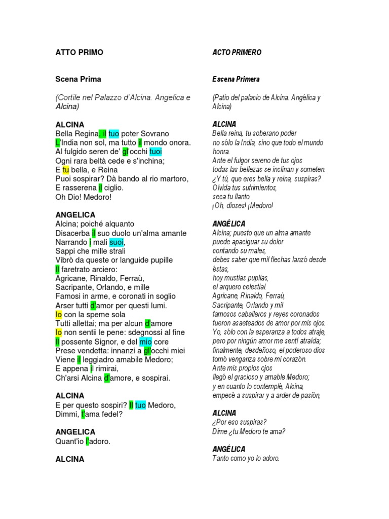 Atto Primo | PDF | Obras de lengua italiana | Música vocal