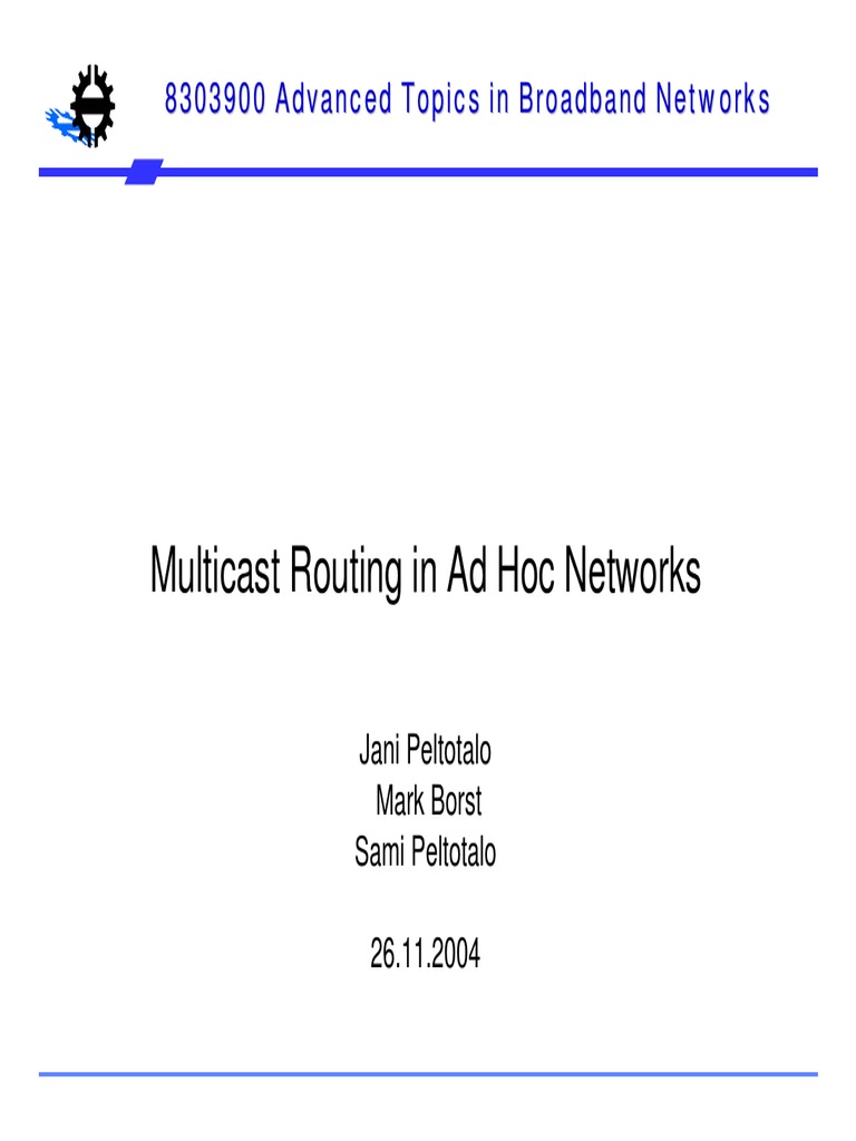 Multicast Routing in Ad-Hoc Networks | PDF | Wireless Ad Hoc Network ...