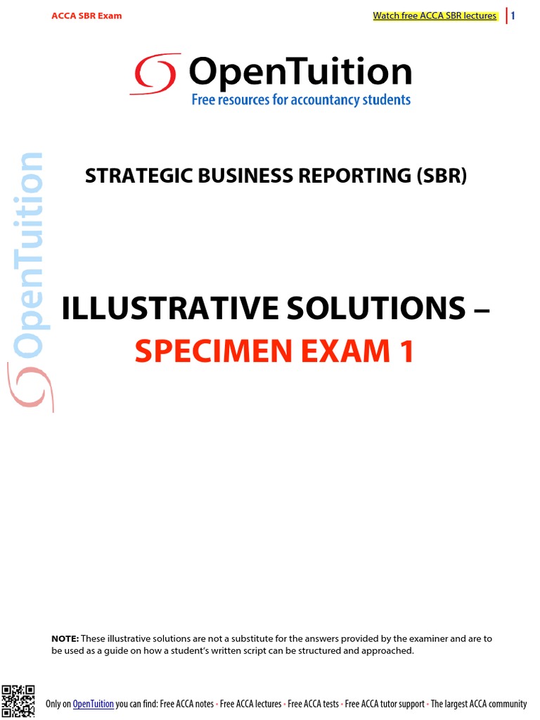 SBR Specimen Exam Illustrative Answers PDF | PDF | Fair Value ...