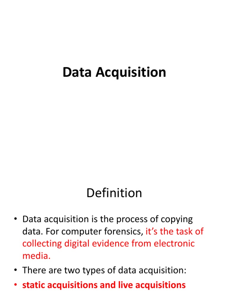 Data Acquisition | PDF | File Format | Computer Forensics