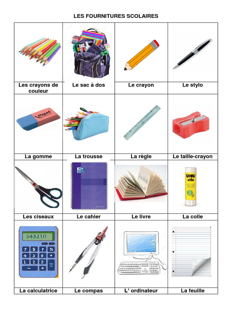 Les Fournitures Scolaires | PDF