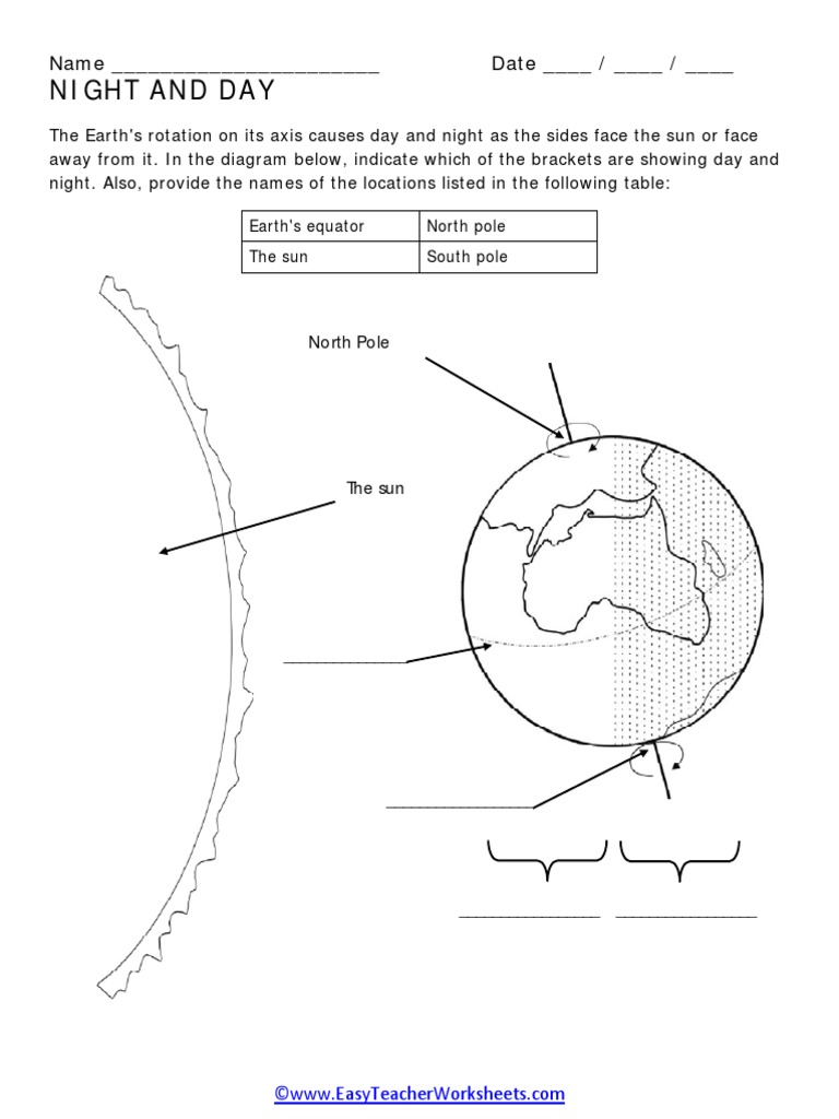Night and Day Worksheet | PDF