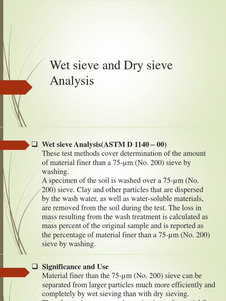Wet Sieve and Dry Sieve Analysis | PDF | Deformation (Engineering) | Soil