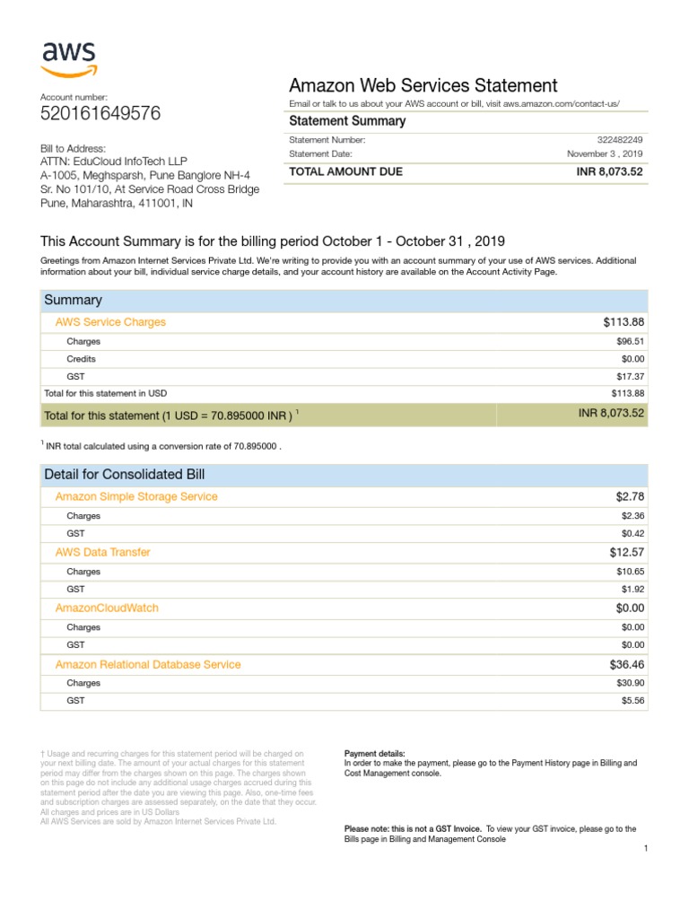 Sample Invoice | PDF | Amazon Web Services | Invoice