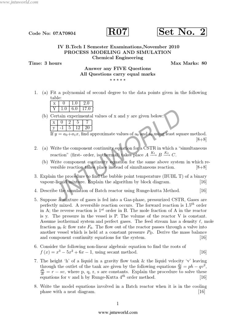 Process Modeling and Simulation | PDF | Chemical Reactor | Reaction Rate
