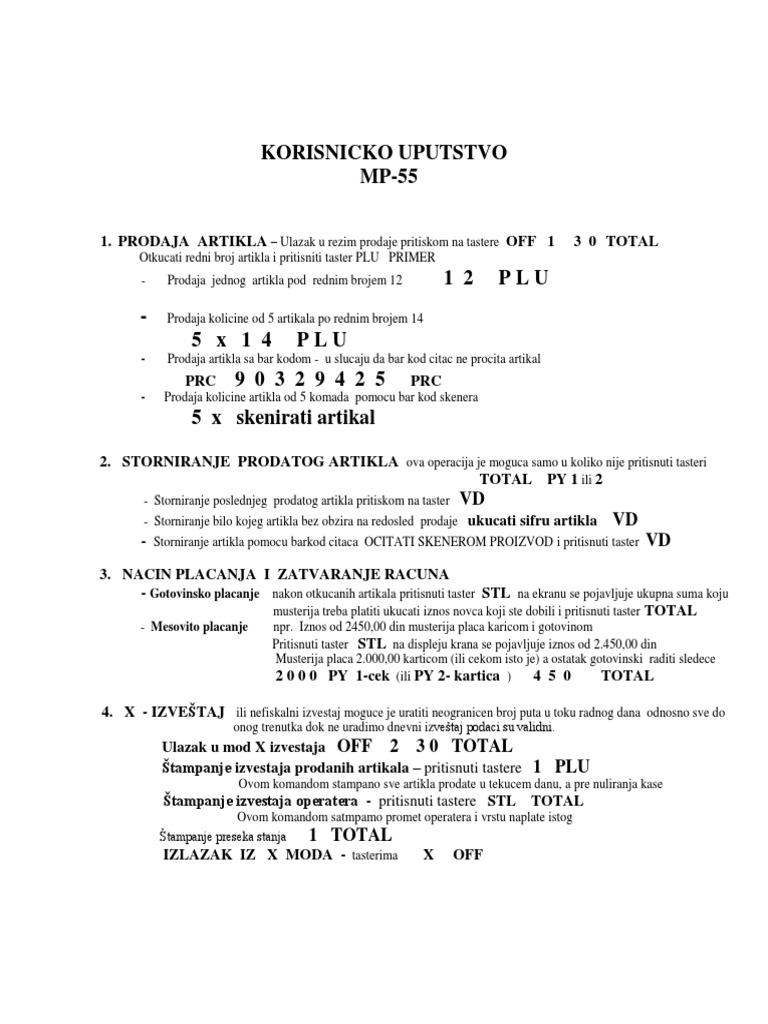 Galeb MP 55 Korisnicko Uputstvo | PDF