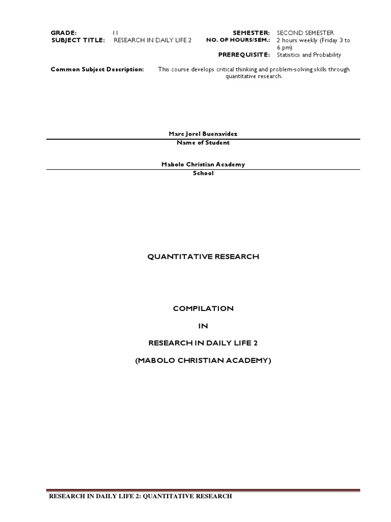 Worksheet in Research 2 | PDF | Experiment | Quantitative Research