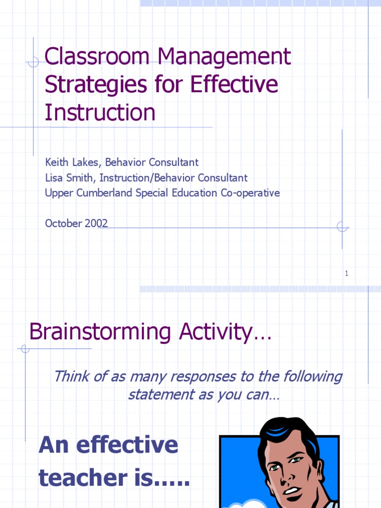 Classroom Management Strategies For Effective Instruction | PDF ...