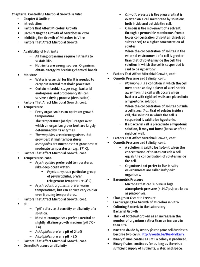 Controlling Microbial Growth in Vitro | PDF | Growth Medium ...