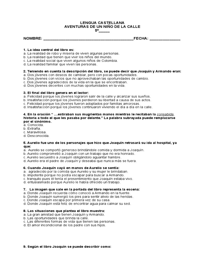 Aventuras de Un Niño de La Calle | PDF