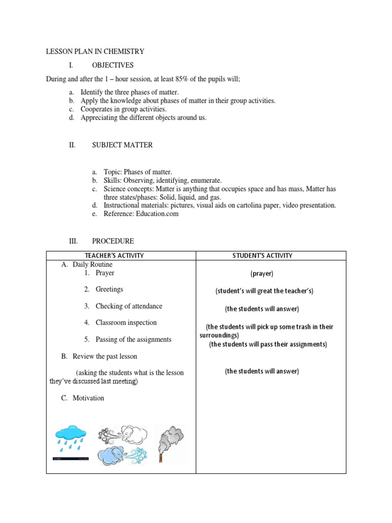 Grade 3 Phases of Matter Lesson Plan | PDF | Matter | Lesson Plan