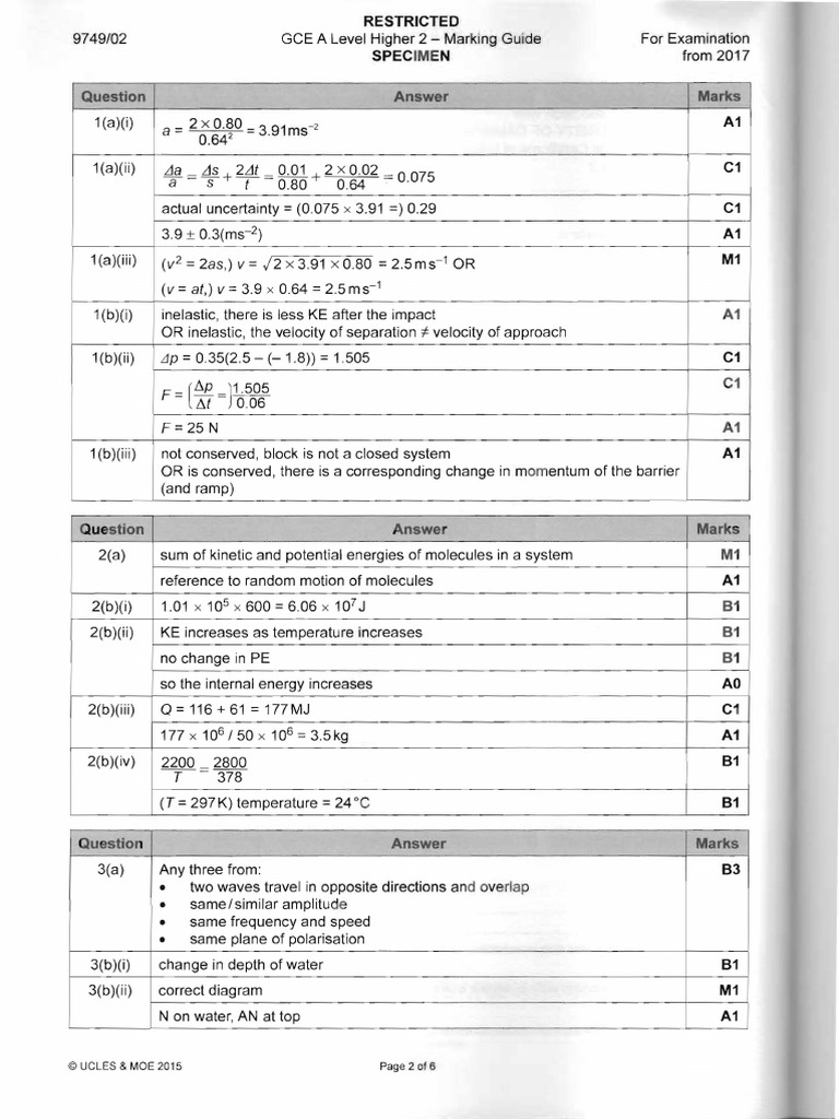Paper 2 Answers | Download Free PDF | Ion | Force