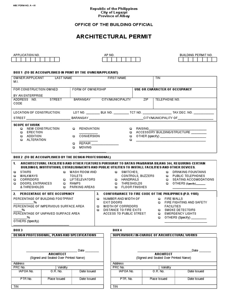 Permit Forms Architectural Permit | PDF | Specification (Technical ...